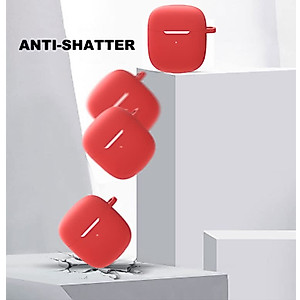 smaate Silicon Case Cover Compatible with Jxrev J51 Wireless Earbuds, Protective Skin with “S” Shaped Dual Carabiner, with Hole for Charging