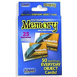Stages Learning Materials Picture Memory Everyday Objects Card Game, Blue, Size 5 x 3
