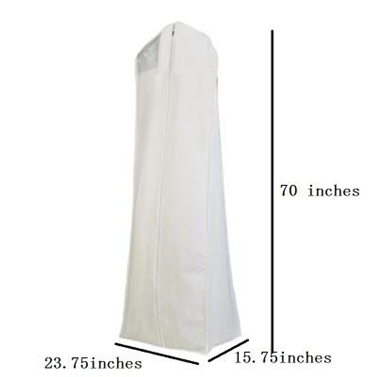 VANVENE Large Garment Bags 72 Saver Dustproof Cover Storage Bag Wedding Dress Bag Prom Ball Gown Garment Clothes Protector (White)
