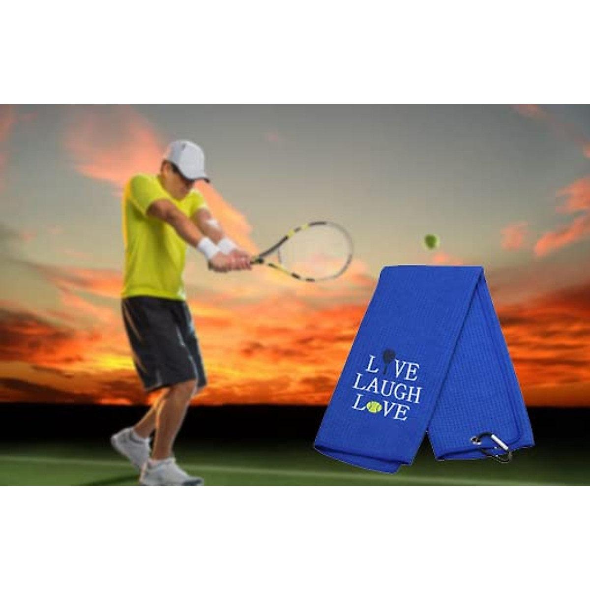 G2TUP Tennis Towels for Women Men Live Laugh Love Funny Tennis Player Themed Towel Gift (Live Laugh Love)