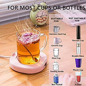 ARISKEY Mug Warmer,Coffee Warmer for Desk Coffee Cup Warmer Heating Plate Auto Shut Off,Smart Candle Warmer with 3 Temp and 4 Timer Settings,Electric Beverage Warmer Plate for Coffee,Tea (Up to 140℉)