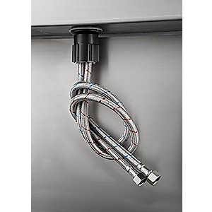 TRINITY EcoStorage Stainless Steel Freestanding Single Bowl Utility Sink for Garage, Laundry Room, and Restaurants, Includes Faucet, NSF Certified, 49.2-Inch by 21.5-Inch by 24-Inch, Chrome