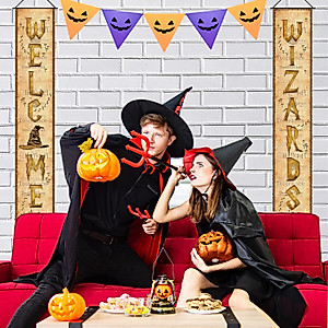 Magical Witch Halloween Decorations Outdoor Wizard Porch Sign Banner Halloween Birthday Party Decorations and Supplies for Home
