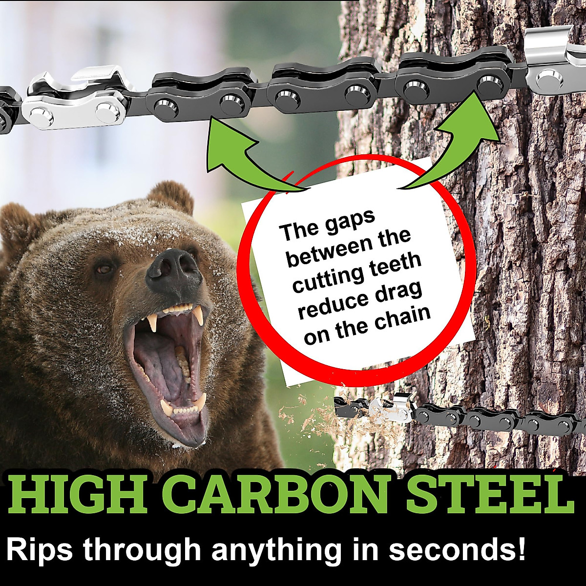 Pocket Chainsaw For Camping [36 Inch Heavy Duty Tool] -Manual Chain Saw, Survival Wire Saw -Rope Chain Saw For Cutting Tree Limbs -Hiking, Backpacking Gear -By SUMPRI