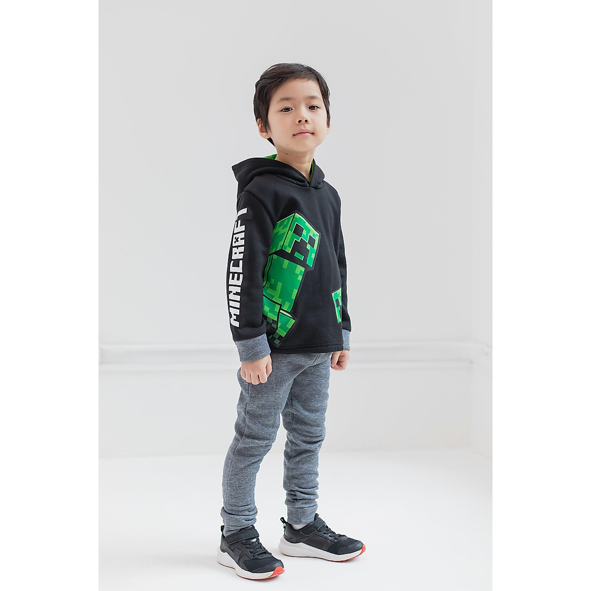 Minecraft Creeper Little Boys Fleece Hoodie & Pants Black/Gray 6
