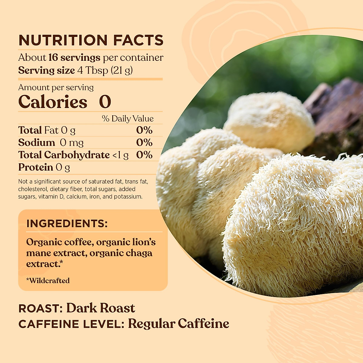 Organic Mushroom Ground Coffee by Four Sigmatic | Dark Roast, Fair Trade Gourmet Coffee with Lion's Mane, Chaga & Mushroom Powder | Immune Boosting Coffee for Focus & Immune Support | 12oz Bag