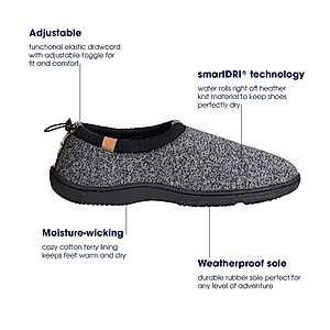 Acorn Men's Explorer Shoes Slipper, Black Heather, Large