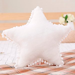elfishgo Creative Star Moon and Cloud Plush Pillows Stuffed Toys (White, Star)