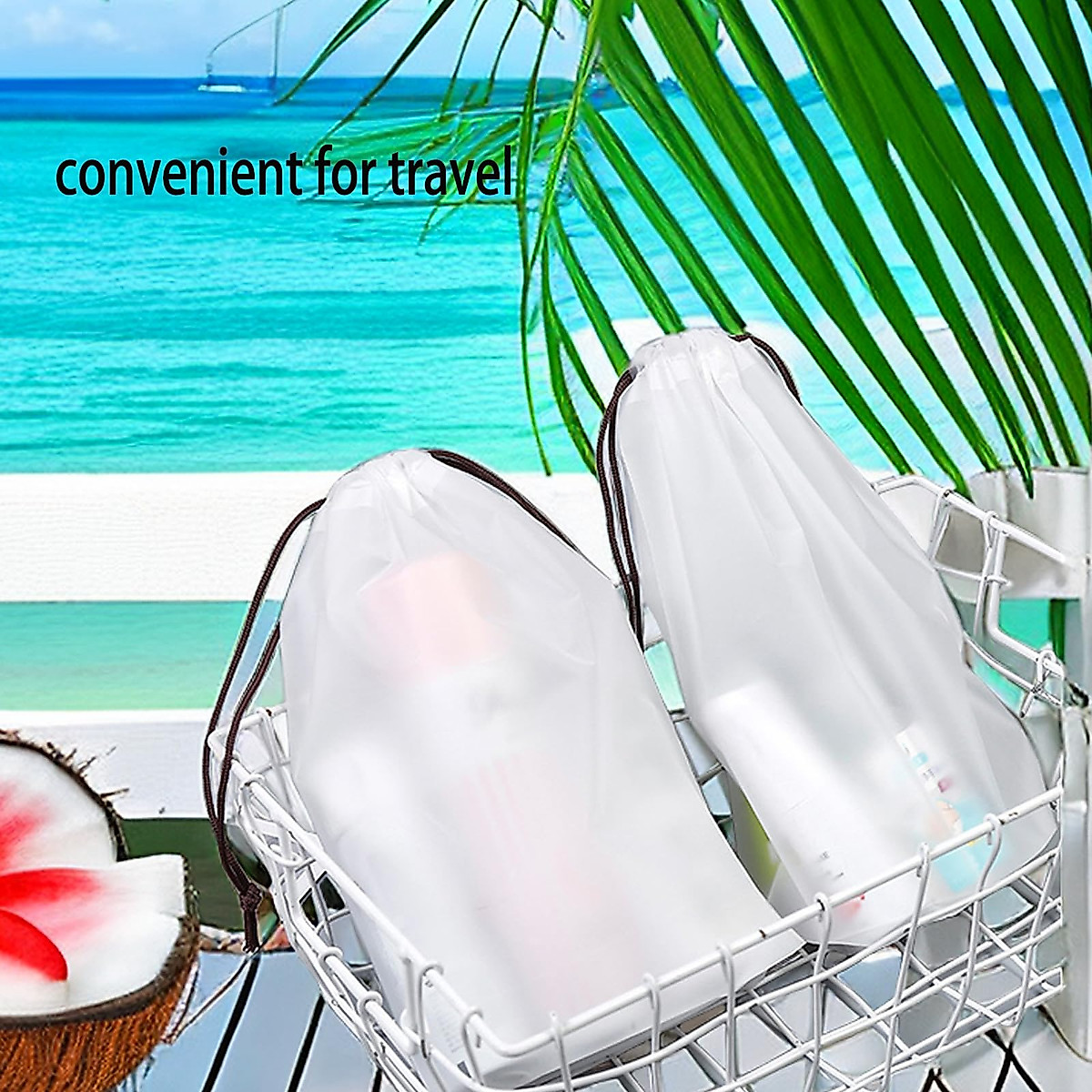 20 Pcs Travel Shoe Bags Shoe Organizer for Packing Clear Drawstring Travel Shoe Bag for Luggage