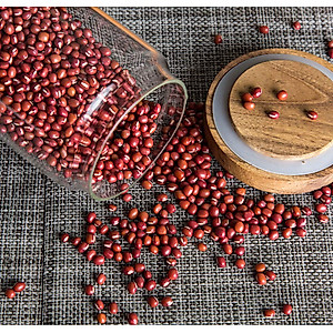 Keledz Glass Storage Jar with Wood Lids, Airtight Sealed Clear Borosilicate Glass Canister Kitchen Food Storage Containers for Coffee Beans Loose Tea Nuts Sugar Candy Spice, 450ml 16 oz (450ml 16 oz)