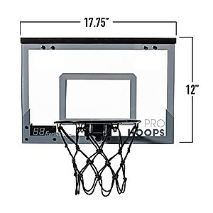 Franklin Sports Over The Door Mini LED Scoring Basketball Hoop - Slam Dunk Approved - Shatter Resistant - Accessories Included 17.75" x 12"