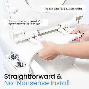 LUXE Bidet NEO 120 Plus - Only Patented Bidet Attachment for Toilet Seat, Innovative Hinges to Clean, Slide-in Easy Install, Advanced 360° Self-Clean, Single Nozzle, Rear Wash (Rose Gold)