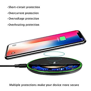 Pocxwa Wireless Charger for Samsung Galaxy S23 S22 S21 S10 Plus S10E S9 S9+ S8 S8+ S7 S6 Edge, Fast Wireless Charging Pad Compatible with Samsung Galaxy Note 20 10 9 8, 10W Max Cargador Inalambrico