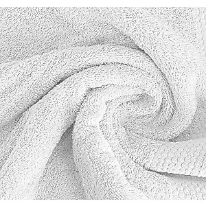 Zuperia Bath Towels 24 x 48 inches, Set of 6 - Ultra Soft 100% Combed Cotton White Towels, Highly Absorbent Daily Usage Bath Towel Set Ideal for Pool, Home, Gym, Spa, Hotel - (White)