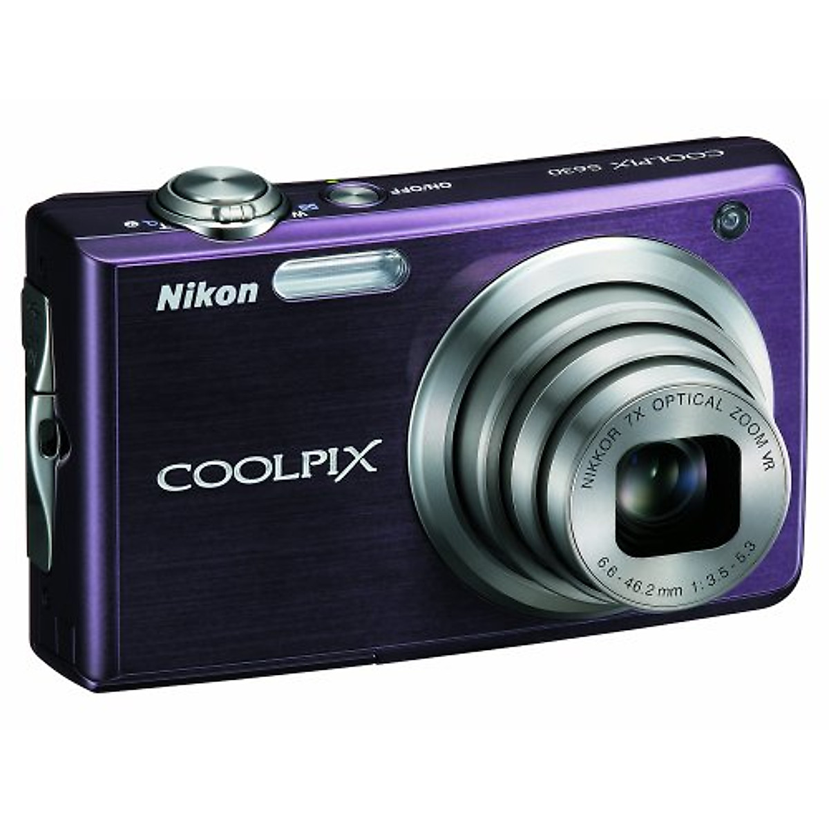 Nikon Coolpix S630 12MP Digital Camera with 7x Optical Vibration Reduction (VR) Zoom and 2.7 inch LCD (Royal Purple)