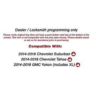 KeylessOption Keyless Entry Remote Control Car Key Fob Replacement for Suburban Tahoe M3N-32337100