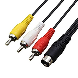 Lysee Data Cables - Durable 1.8M 9 Pin Game Audio Video AV Cable For Sega Genesis 2 3 A/V RCA Connection Cord Wire For SEGA Genesis II/III
