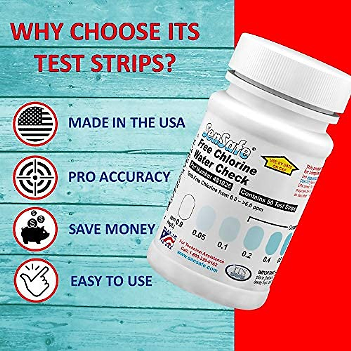 Industrial Test Systems 481026 Free Chlorine Water Check Test Strip
