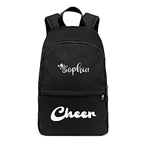 Zaaprint Cheer Cheerleaders Black Backpack Laptop Bag Shoulder Bag for Hiking Adult Birthday Holiday Gift