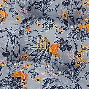 Vera Bradley by Classic Accessories Polyester Water-Resistant Patio Chair Cushion, 21 x 19 x 22.5 x 5 Inch, Rain Forest Toile Gray/Gold, Seat Back Cushion