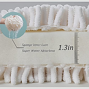 Chenille Quick Dry Hand Towel, 3 Pack Absorbent Bath Hand Puff Towel Balls Hand Fuzzy Towels Kitchen Hanging Bathroom Towels with Loops for Bathroom, Your Kids Hands Fast Drying,Blue ,Pink and Yellow