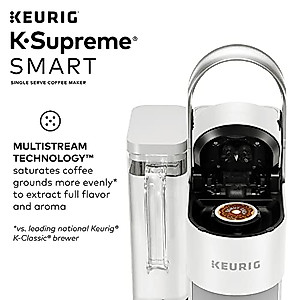 Keurig K-Supreme SMART Coffee Maker, MultiStream Technology, Brews 6-12oz Cup Sizes, White