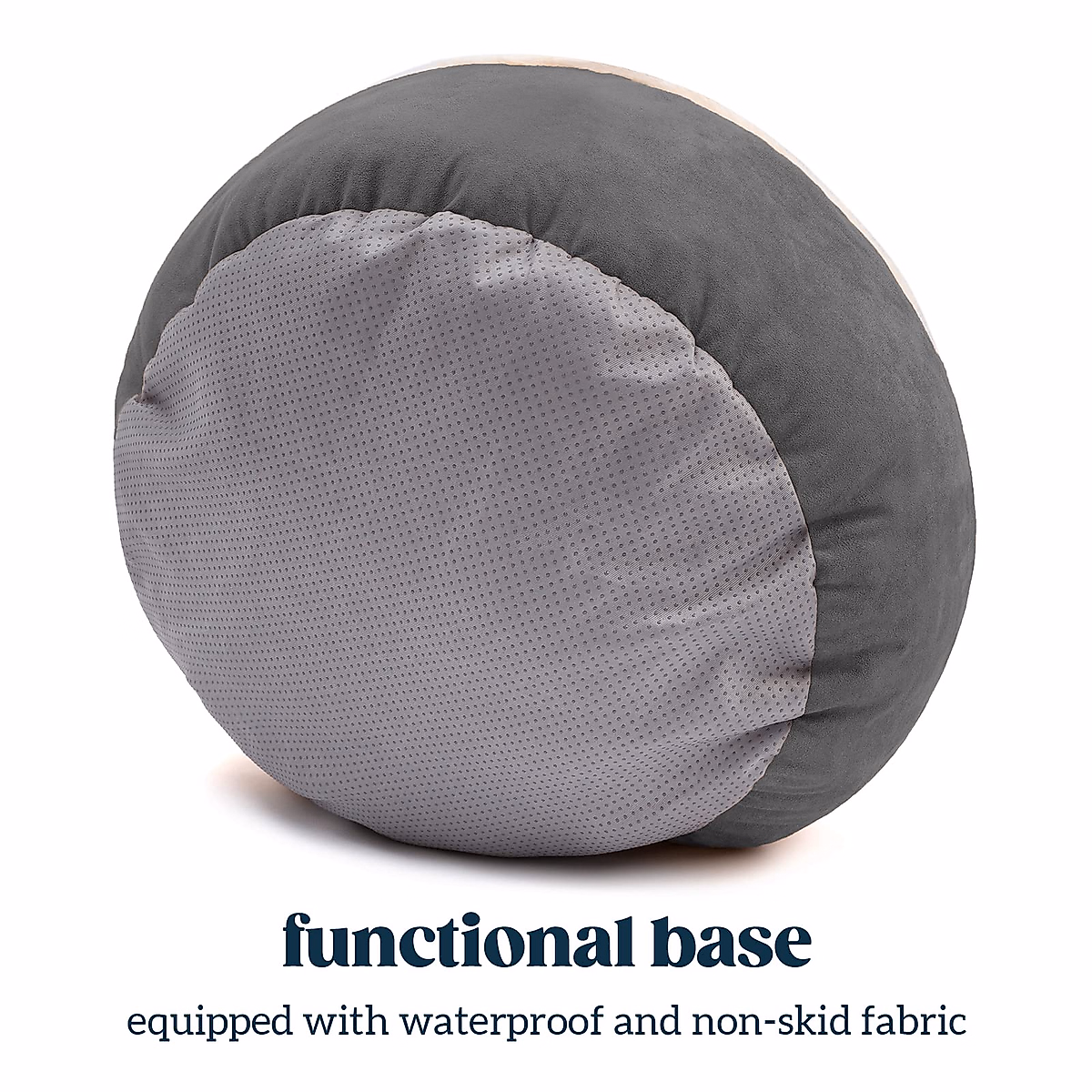 PELZIN Small Dog Bed for Extra Small Dogs Up to 20lbs - Washable Burrow Puppy Beds with Blanket Attached - Covered Dog Cave Bed with Anti-Slip Bottom - Charcoal Gray, 24"