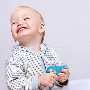 Kids U-Shaped Toothbrush 4Pcs, Children Manual Toothbrush, Food Grade Soft Silicone Brush Head, Baby Portable Silicone Whitening Massage Toothbrush, 360° Oral Cleaning Tools for Children (Aged 2-6)