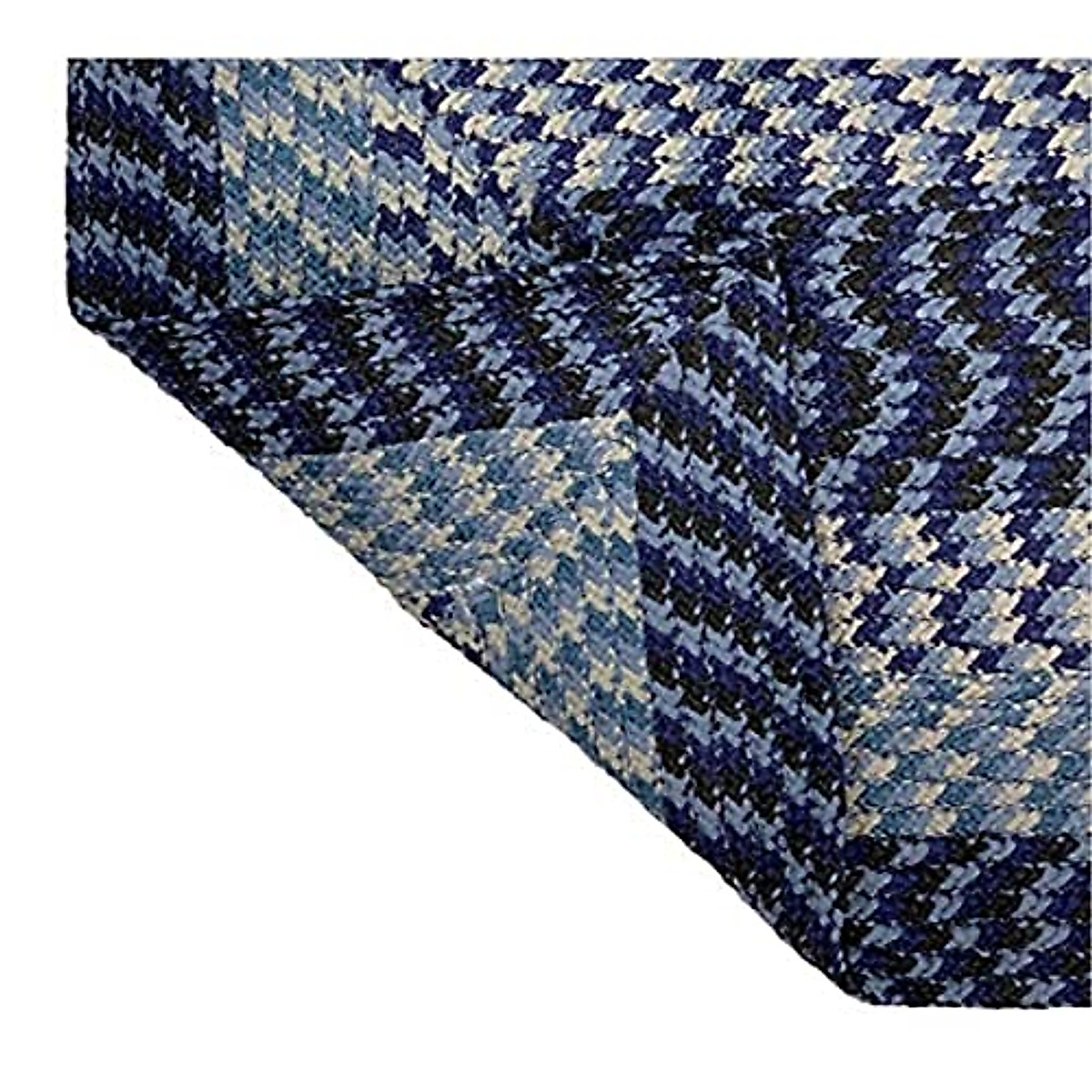 Better Trends Alpine Braid Collection is Durable & Stain Resistant Reversible Indoor Area Utility Rug 100% Polypropylene in Vibrant Colors, 24" x 68" x 68" L-Shape, Navy Stripe