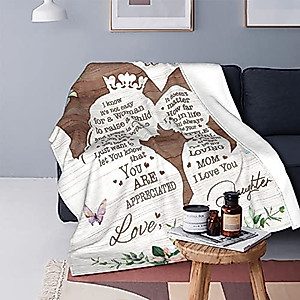 Mom Birthday Gifts for Mom from Daughter 50"X60" Mom Blanket, Mom Gifts for Birthday, I Love You Mom Throw Blanket, Moms Birthday Gift Ideas, Mother's Birthday Gifts Soft Fleece Flannel Blanket