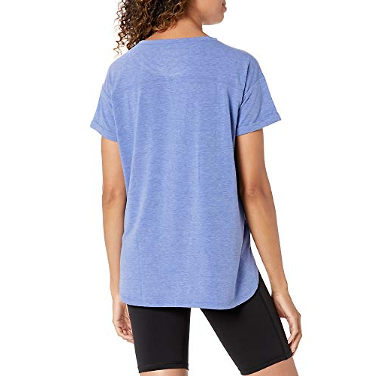 Amazon Essentials Women's Studio Relaxed-Fit Lightweight Crewneck T-Shirt (Available in Plus Size), Bright Blue Heather, XX-Large