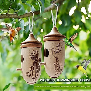 Hummingbird House, 3PCS Wooden Hummingbird Houses for Outside , Hummingbird Houses Wooden Hummingbird House Hummingbird Houses for Outside Hanging, Hummingbird Nest