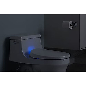 KOHLER K-10515-0 PureWarmth Heated Round-Front Toilet Seat, Quiet-Close Lid and Seat, Grip-Tight Bumpers and Installation Hardware, White