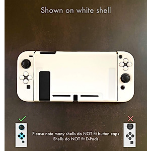BelugaDesign Pastel Button Caps and D-Pad | Compatible With Nintendo Switch Standard OLED Joy-Con Controller Covers | Directional & A/B/X/Y Buttons - White