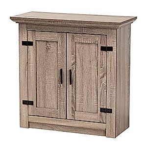 Baxton Studio Bruce Shoe Cabinets, Oak Brown