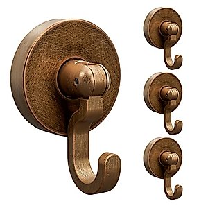 Dacall Command Hooks, Ceiling Hooks Adhesive, Bathrooms Hooks for Hanging Coat, Hat, Heavy Duty, Damage Free, 4 Packs, Towel Hooks Holder - 5lbs (Max) for Bathrooms, Living Room, Kitchen, Bronze