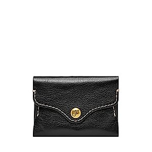 Fossil Women's Heritage Leather Wallet Card Case, Black (Model: SL8230001)