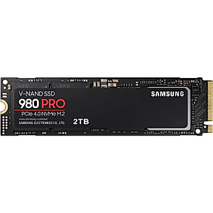 Samsung 980 PRO 2TB PCIe SSD - 7,000 MB/s 4.0 x 4 M.2 NVMe Gen4 Internal Gaming Solid State Drive with V-NAND Technology for Laptops Desktops and Crypto Chia Mining - MZ-V8P2T0B/AM