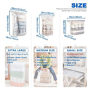 Vacuum Storage Bags, Space Saver Sealer Bags Compressed Closet Organizers and Storage Bags for Bedding, Comforter, Pillows, Towel, Blanket, Clothes Compress Cube No Pumps Needed 3 Pack (Large-3pcs)
