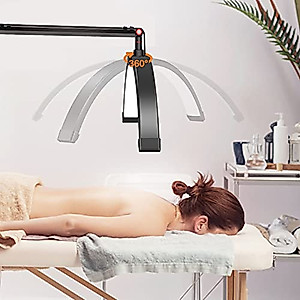 Jiawu Eyelash Led Floor Light, Half Moon Lamp for Lash Extension, 20W Led Moon Light Lighting for Beauty, Skincare, Lashes, Eyebrows, Filming Content Creation, Adjustable Brightness