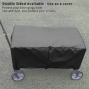 Chuanke Wagon Cover 420D PVC Waterproof and Dustproof Inner Double Sided Liner Available with 4 Corner Buckles and 2 Elastic Hook Strap 38" L x 22" W x 20" H
