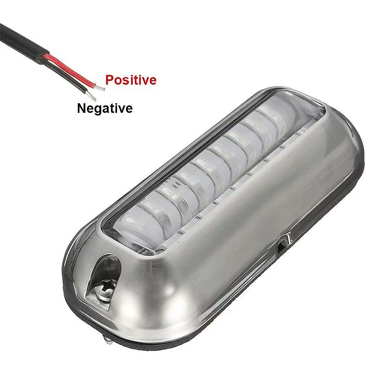 2PCS Marine boat Lights, Waterproof Stainless Steel 27 LEDs Blue Underwater Lighting Boat Transom Lights Navigation Lights Drain Plug Lights Courtesy Lamp Deck Lights