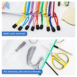 Sciluvi 20pcs Mesh Zipper Pouch, 5 Sizes Zipper Bags for School and Office Supplies, Durable Pouchesfor Organizing Storage, Puzzle Bags for Board Games Storage