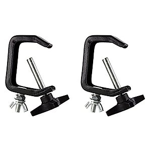 CHAUVET CLP-03 Standard C Clamps for DJ Lighting Setups and Systems, Fits 1-2 Inch Truss for Stable & Safe Light Mounting, 44 Pound Capacity, 2 Count