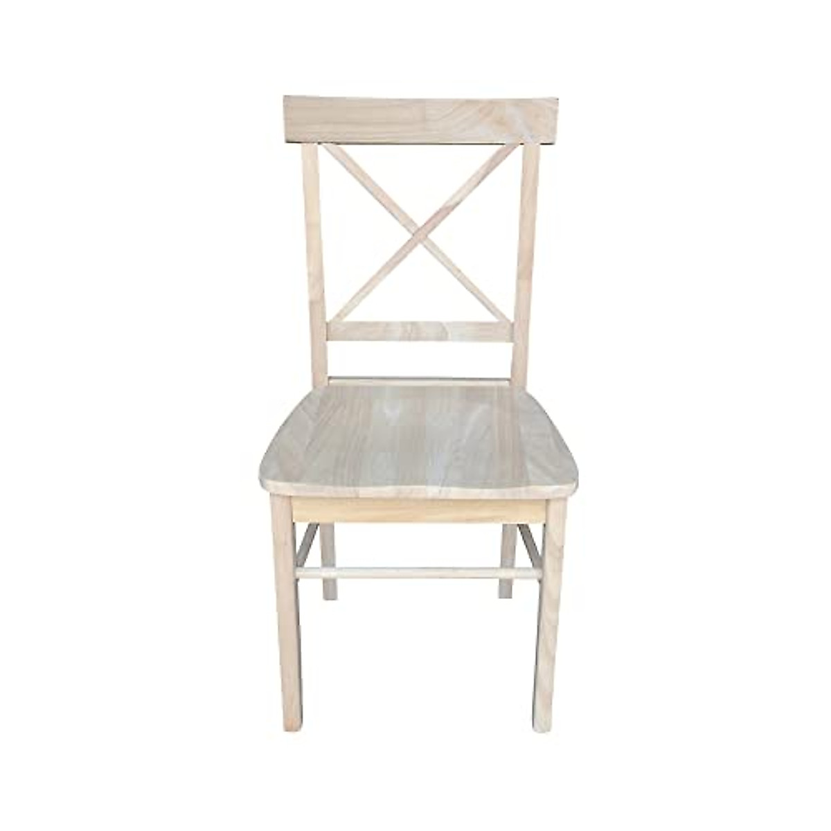 International Concepts Pair of X-Back Dining Chairs, Unfinished Wood