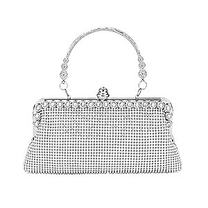 Bellawish Silver Clutch Purses for Women Wedding Rhinestones Crystal Women'S Evening Clutch Handbags for Bridal Parites Prom…