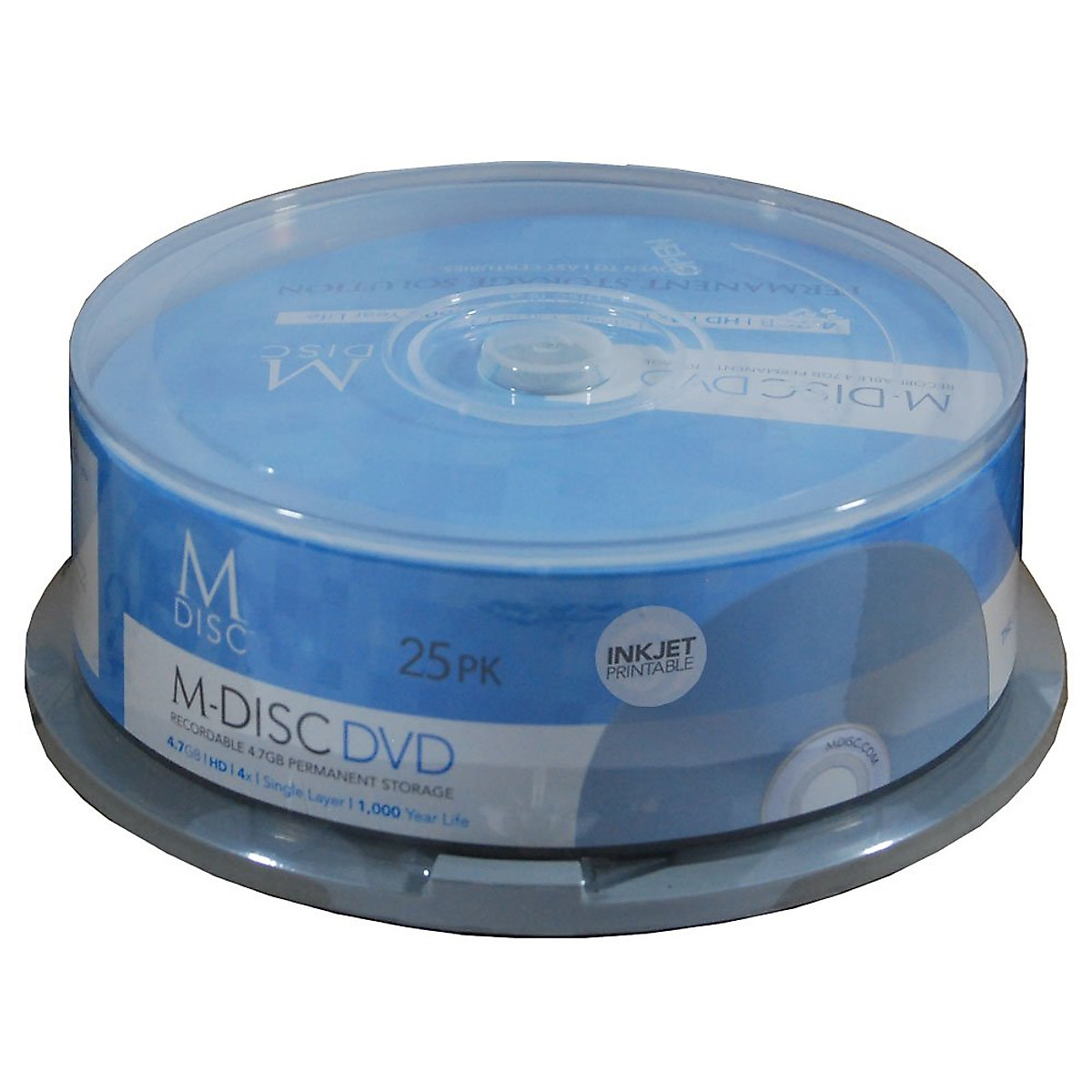New Permanent Data Storage DVD+R INKJET M-Disc Media 25 Pack