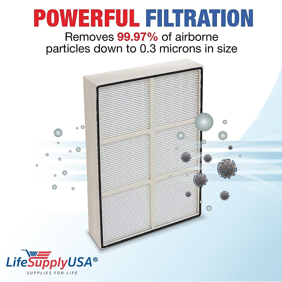 LifeSupplyUSA HEPA Air Filter Replacement Compatible with Kenmore, Whirlpool Models - Easy Install, Effective Particle Filtration, Durable 16x11x2