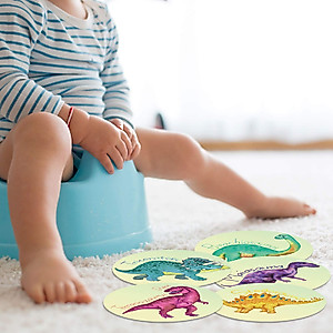 Zonon 10 Pcs Potty Training Stickers Dinosaur Toilet Target Sticker Reusable Potty Targets Color Changing Pee Target for Kid Training Use (Dinosaur)