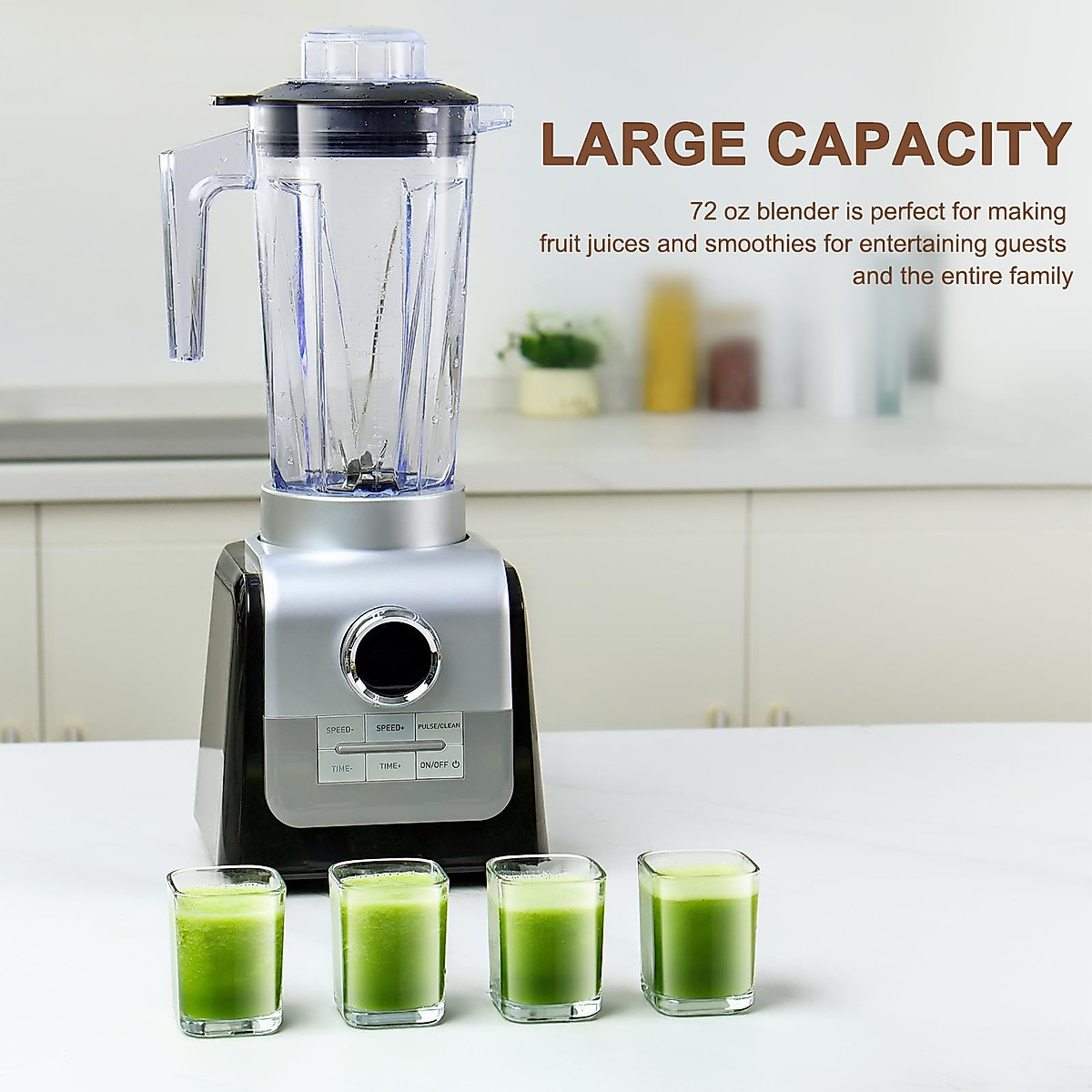 bathivy 1300W Professional Countertop Blender, 72 oz Pitcher Blender for Smoothies, 6 Program Food Processing Blender, 30000 RPM Home Commercial Blender for Ice Crushing, Frozen Drinks, Puree, Soymilk